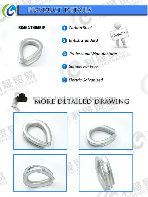 Bs464 Open Type Wire Rope Thimble Dimensions - Buy Bs464 Open Type,Wire ...