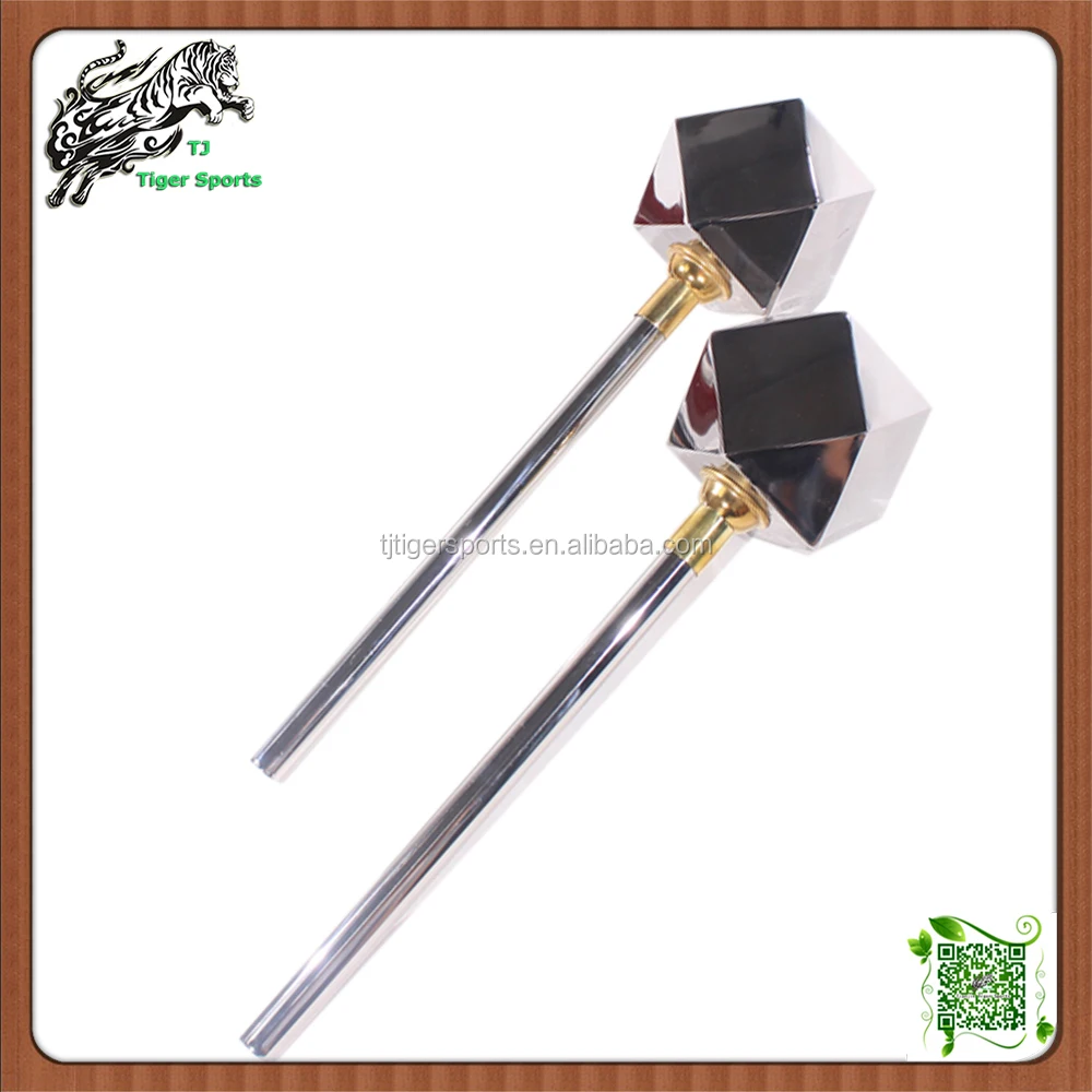 Chinese Traditional Wushu Weapon Stainless Steel Octagon Hammers Pair ...