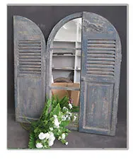 Vintage Ash Gray Wall Hand Painted Arched Window Mirror - Buy Arched ...