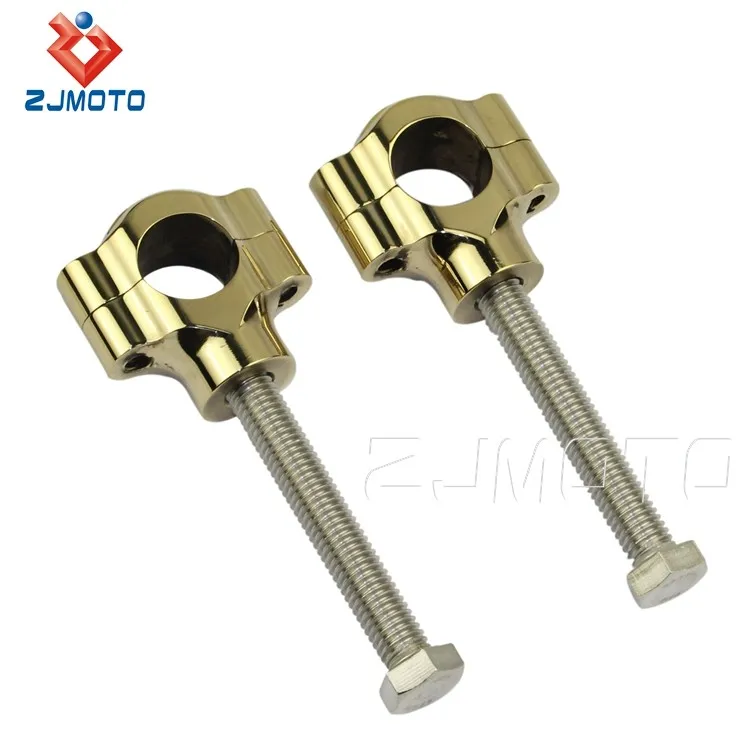 Old School Finned Solid Brass Risers Harley Bobber Chopper Springer 1 ...