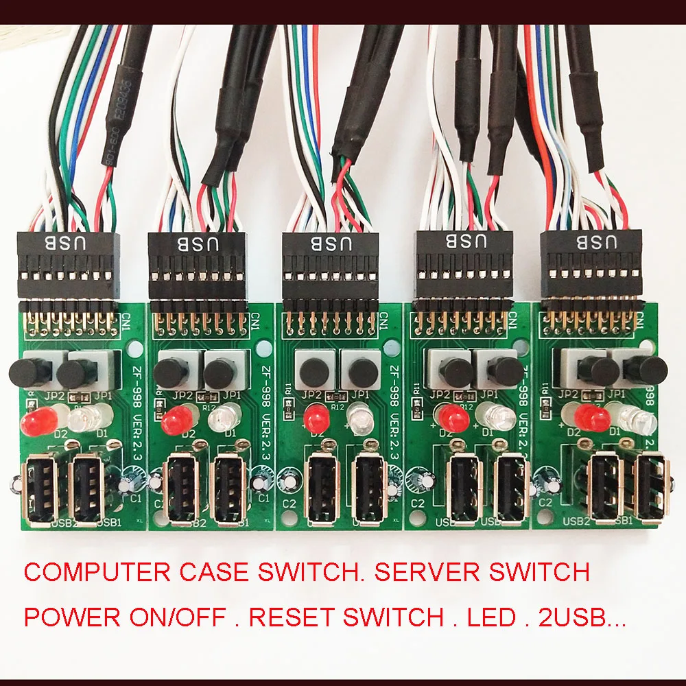 Usb Switch 12v On Off Reset Led Computer Case Server Miner Machine ...