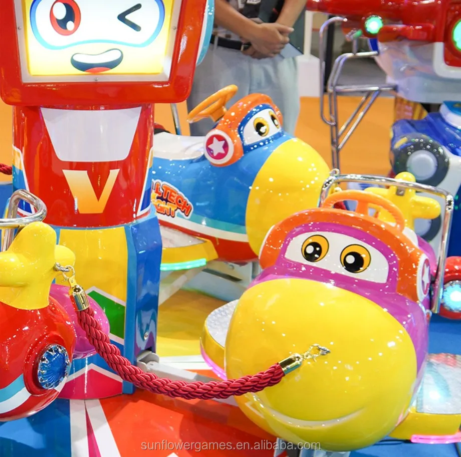 High Quality Amusement Rides 4 Players Fun Flight Small Carousel Kiddie ...