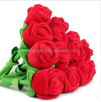 Free Sample Valentine Day Gift Red Plush Rose Beautiful Stuffed Soft ...