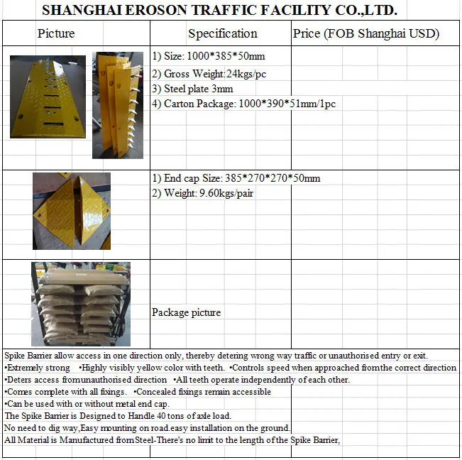 Steel Speed Bump One Way Speed Bump Trafic Road Security Spikes - Buy ...