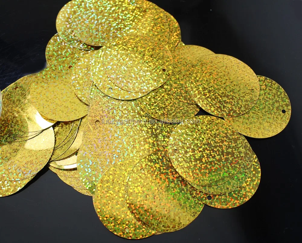 10mm 30mm Sew On Flat Large Round Sequin Side Holes Pet Eco Friendly ...