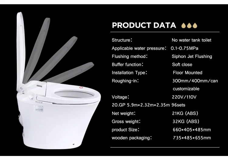 Siphonic Wc Pan Combustion Toilete With Built-in Bidet - Buy Toilete ...