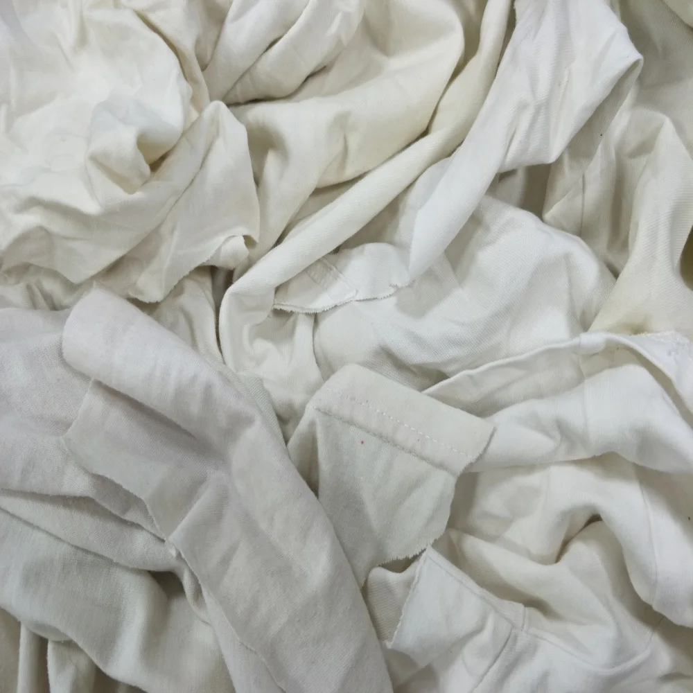 10kg Bale Package White Knit T Shirt Rags Industrial Cleaning Rags ...