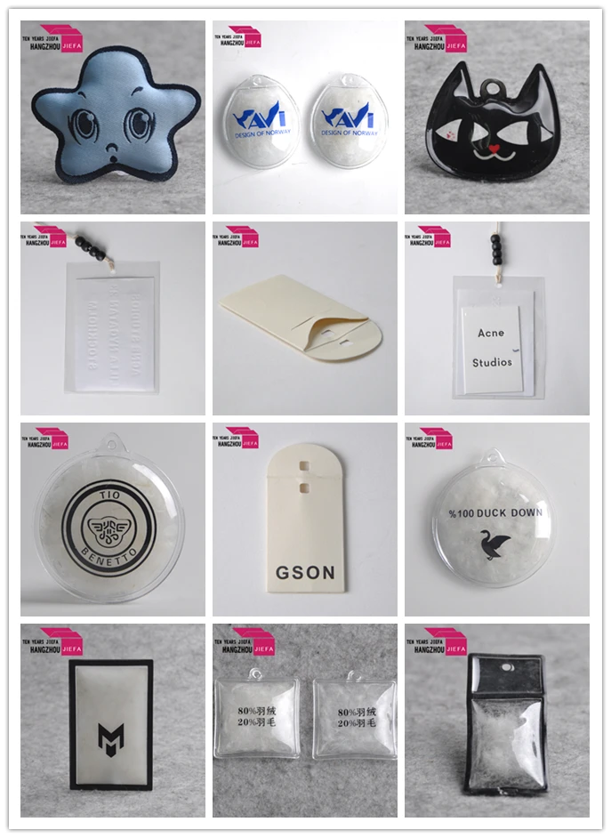 Pvc Down Filling Hang Tag/tpu Jacket Hang Label For Clothing Plastic ...