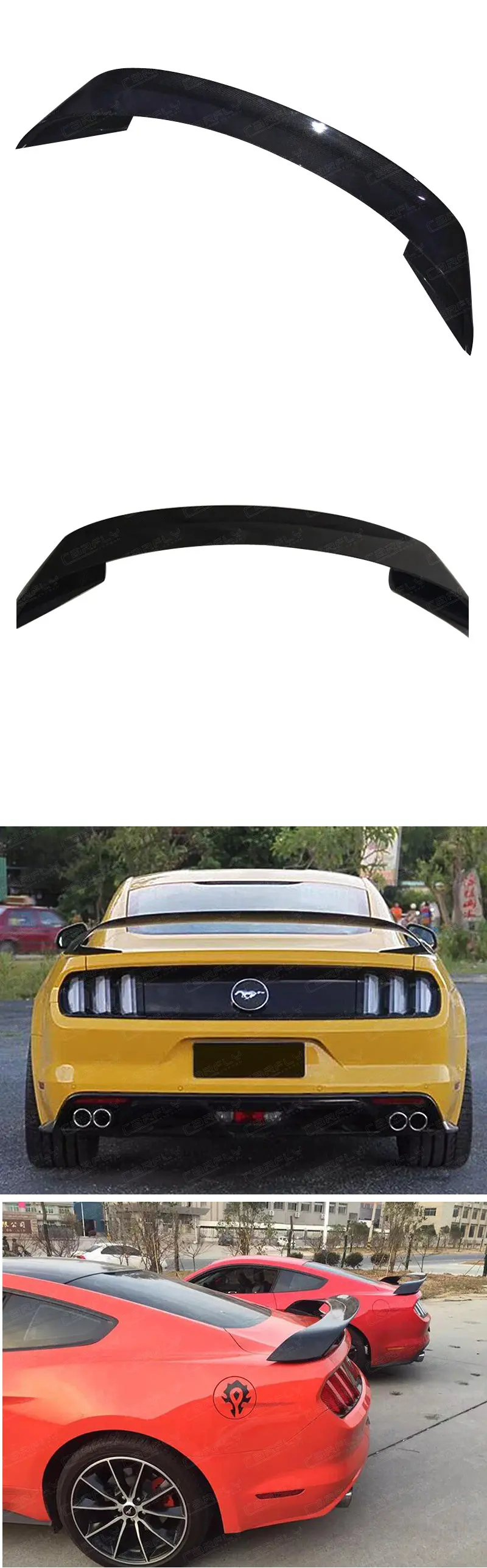 High Performance Rear Spoiler For Mustang Gt350r Rear Wing Carbon Fiber ...