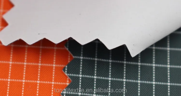 200 Denier Pu Coated Third Line Prismatic Plaid Nylon Oxford Ripstop ...