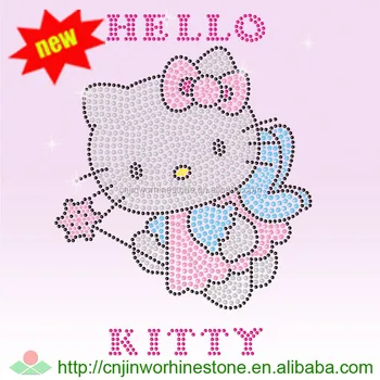 Beautiful Hi Hotfix Motif Hello Kitty Rhinestone For Heat Transfer T ...
