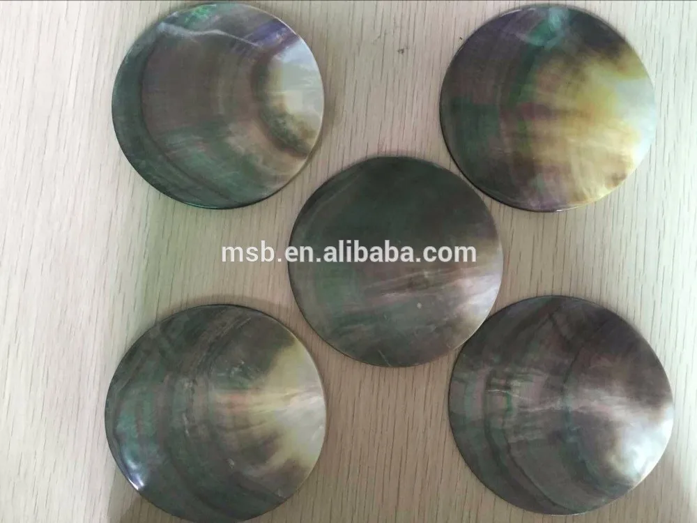Polished Blacklip Mop Shell Disc Round Shape Inlay Decorations ...