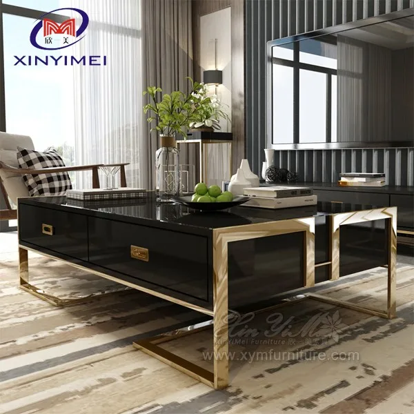 Elegant Chinese Stainless Steel Living Room Furniture Design Tea Table ...