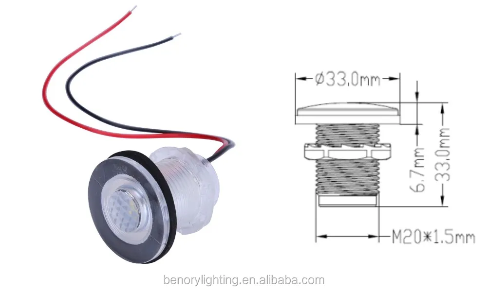 Led Livewell Light,33mm Diameter Small Round Led Ceiling Lights Marine ...