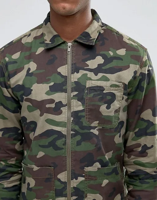 2016 High Quality Pure Cotton Camo Jacket Custom Design Camo Zip ...