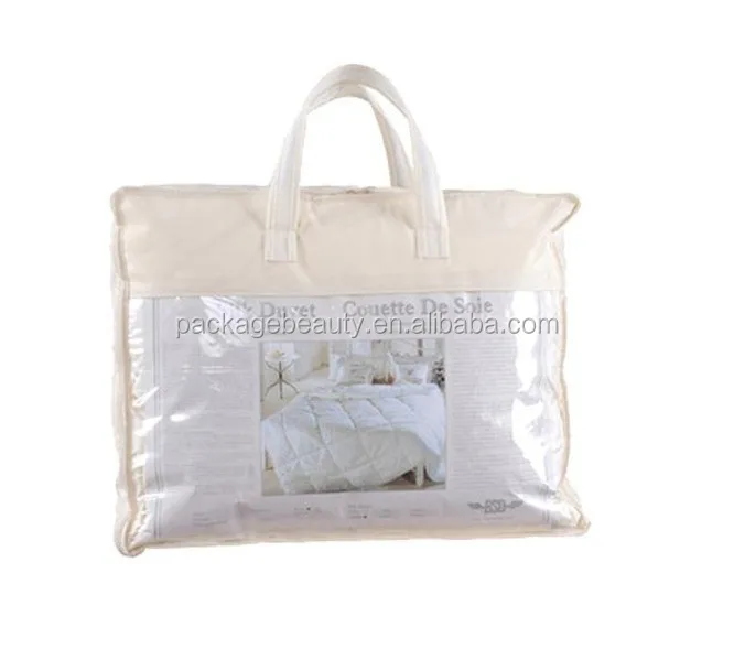 Cheap Custom Printed Clear Plastic PVC Zipper Bedding Quilt Packaging Bag