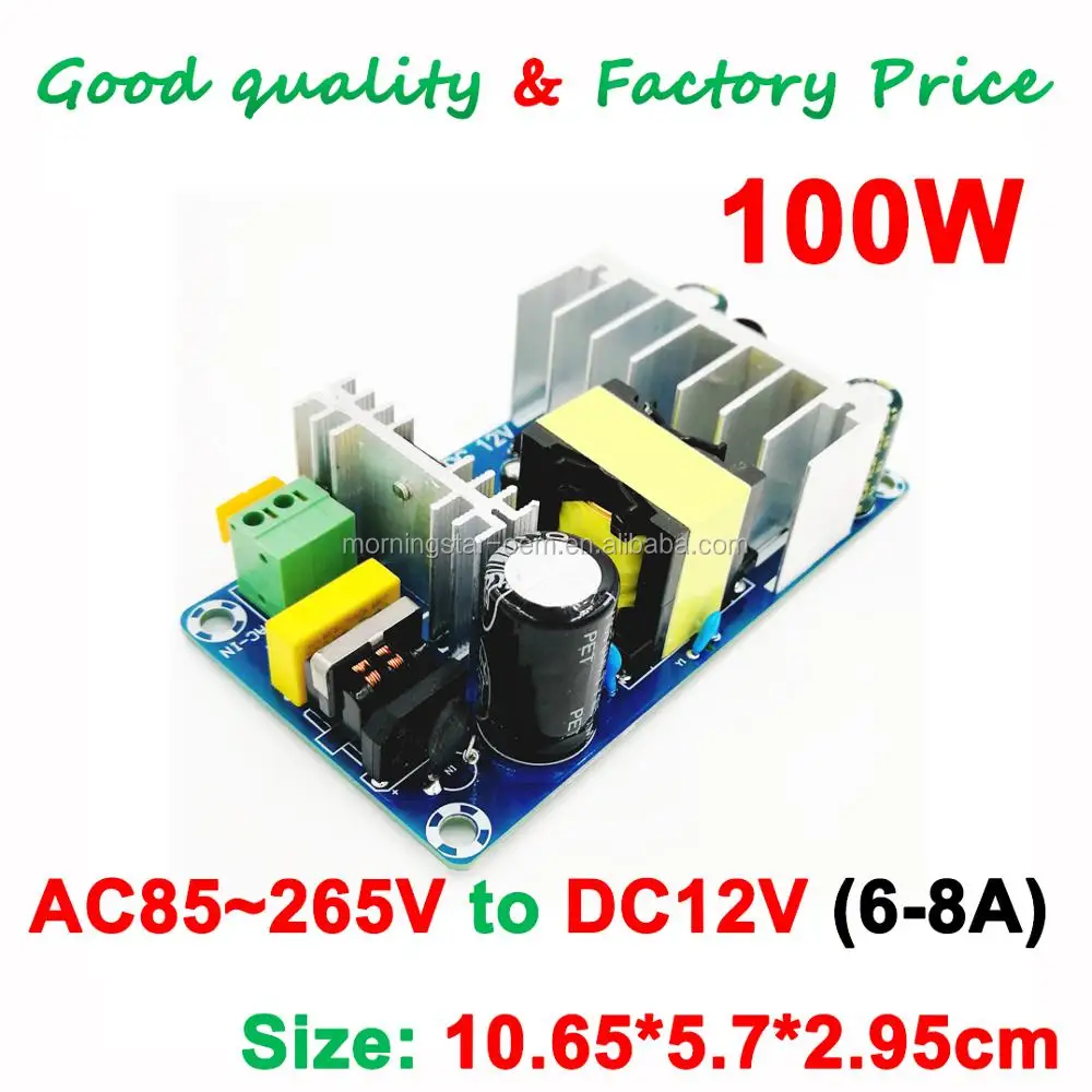 Ac 110v 220v (85-265v) To Dc 12v 6-8a Inverter Converter Voltage Transformer 100w High Power ...