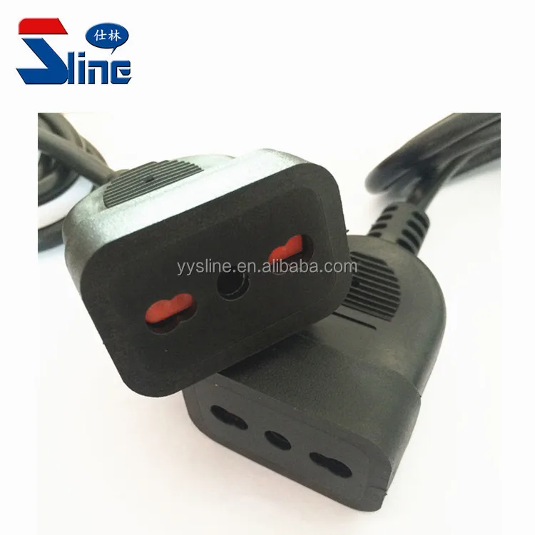 10a Italian 3 Pin Power Extension Cord Cable With Italy Mains Leads ...