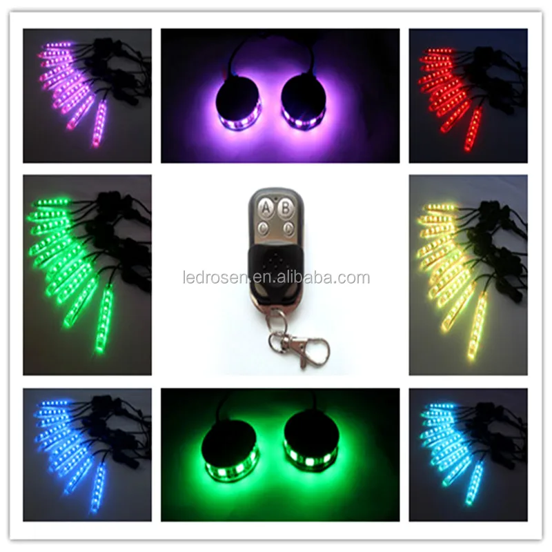 Led Motor Wheel Strip Light Kit /motorcycle Led Pod Lights With Remote ...