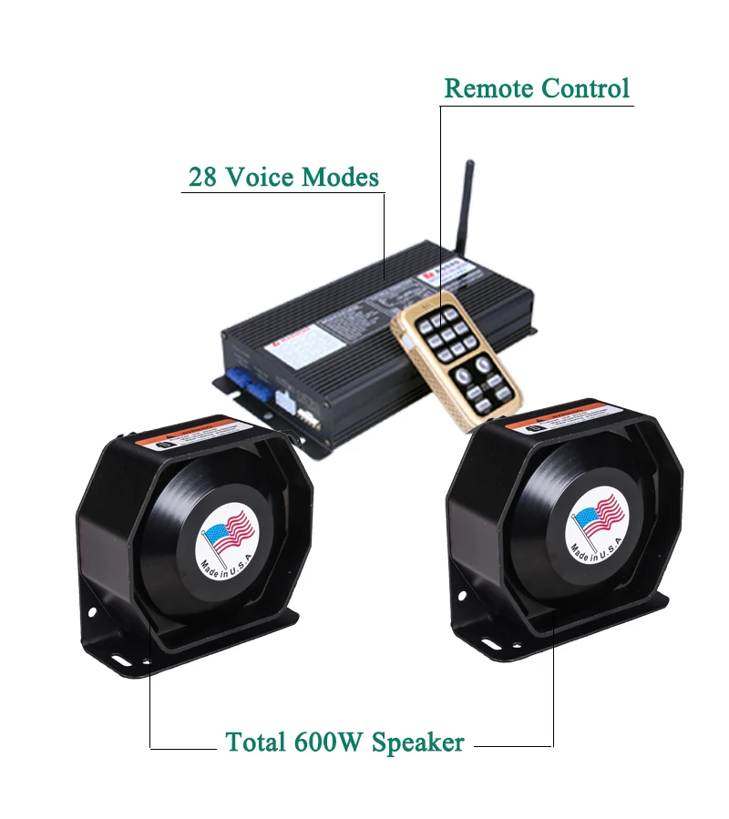 400 Watt Wireless Siren - Waterproof & Weatherproof