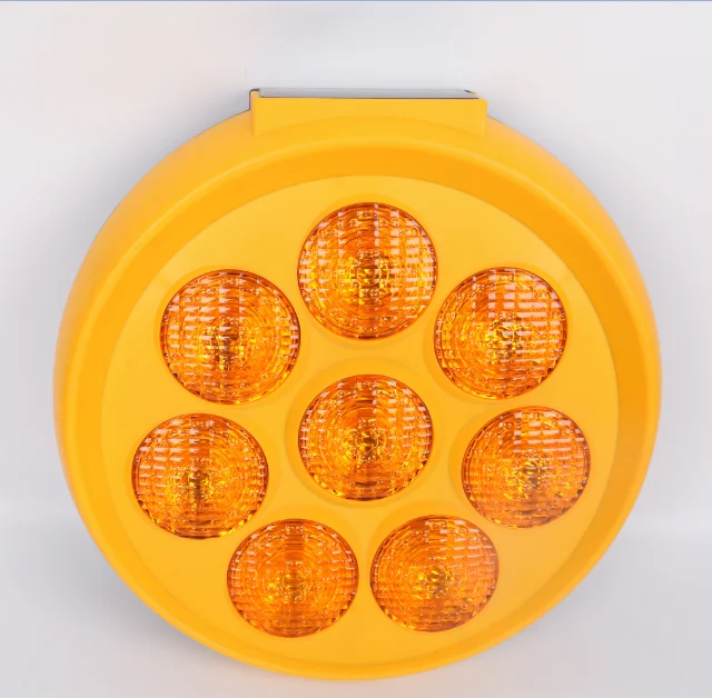Solar Powered Yellow Sunflower Strobe Traffic LED Warning Light