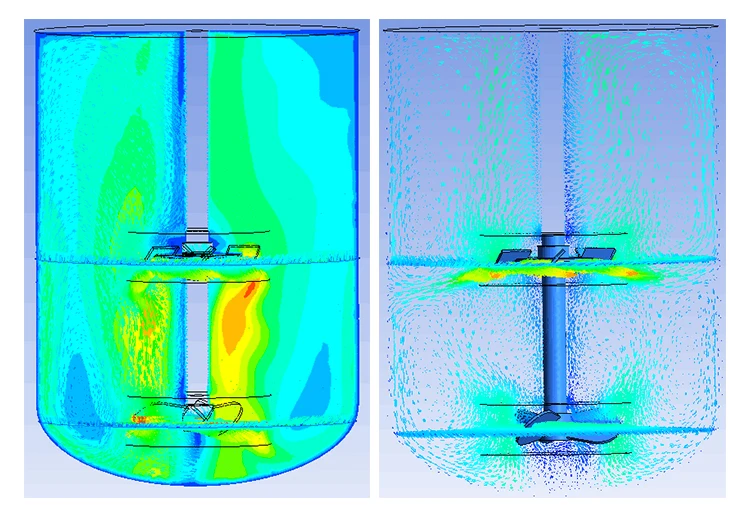 Three Layer Two Blade Pitched Paddle Impeller Agitator