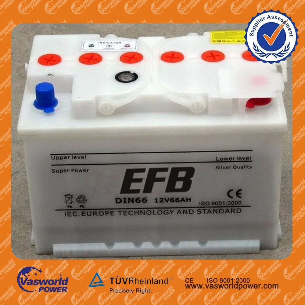 Lead Acid Dry Charged Din66 Germany Standard Car Battery 66ah 12v For ...