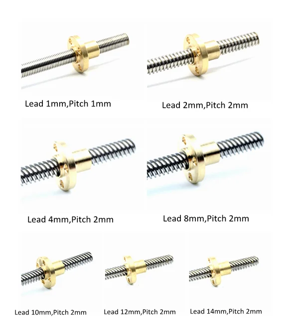 8mm Diameter T8 Lead Screw With 2mm Pitch And 300m Length (stainless ...