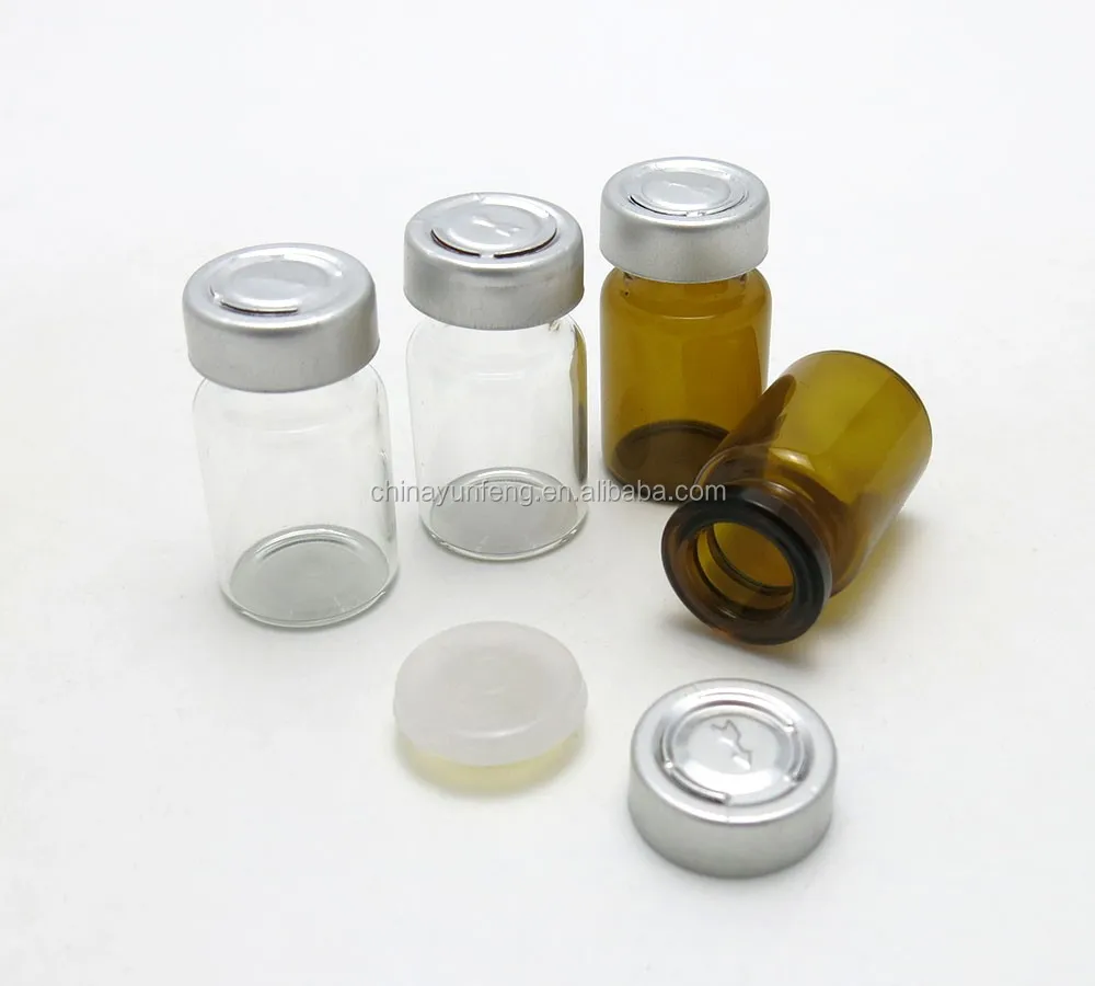 Small 6ml Clear Amber Glass Vial With Crimp Caps,Pharmaceutical Bottes ...