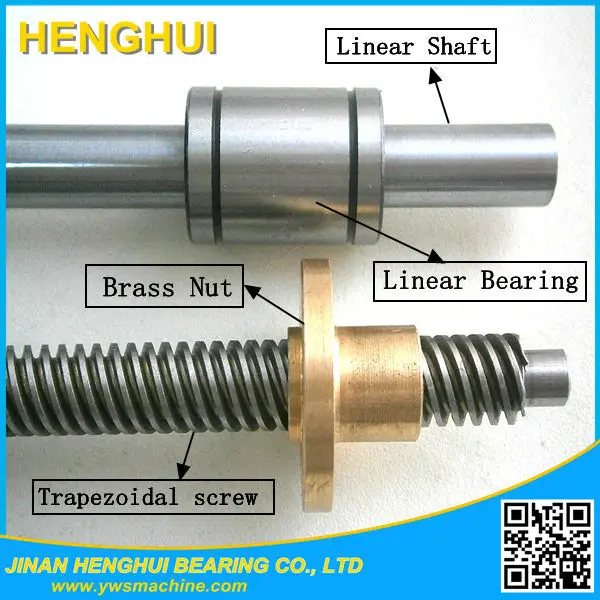 Tr28x5 Lead Screw Bearing Trapezoidal Thread And Brass Nut - Buy Tr28x5 ...