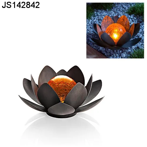 Garden Solar Light Solar Lotus Decoration With Glass Ball Light - Buy ...