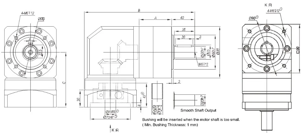 Nema 34 Servo Motor Right Angle Planetary Gearbox For Speed Reduction ...