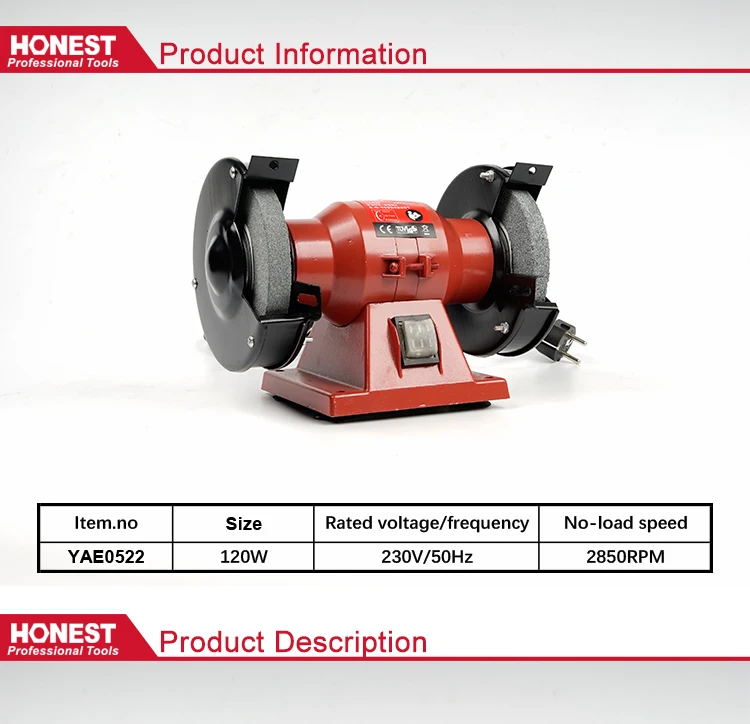 120W Electric Portable Bench Grinder - General Purpose Grinding
