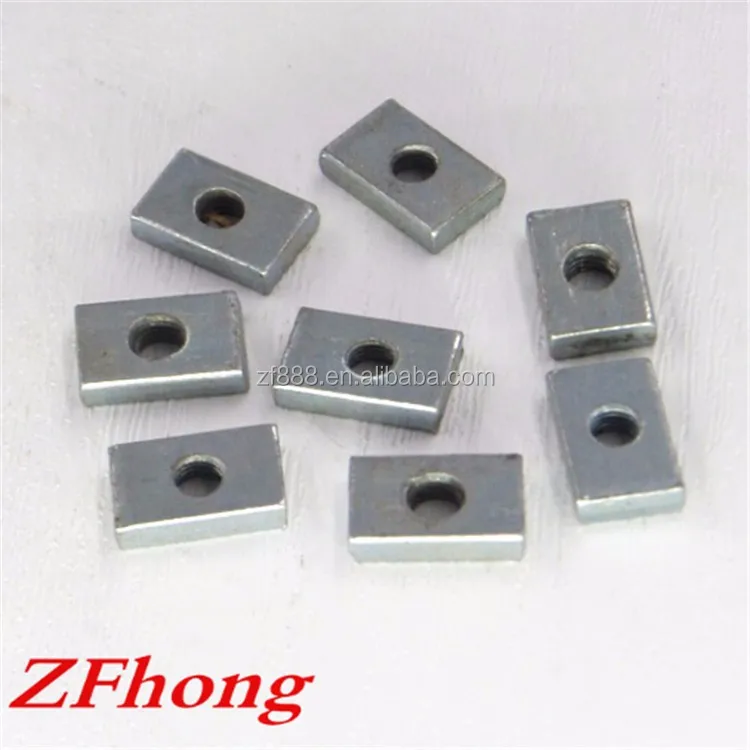 M3 M4 M5 M6 Carbon Steel With White Zinc Square Nut Rectangular Nut For ...