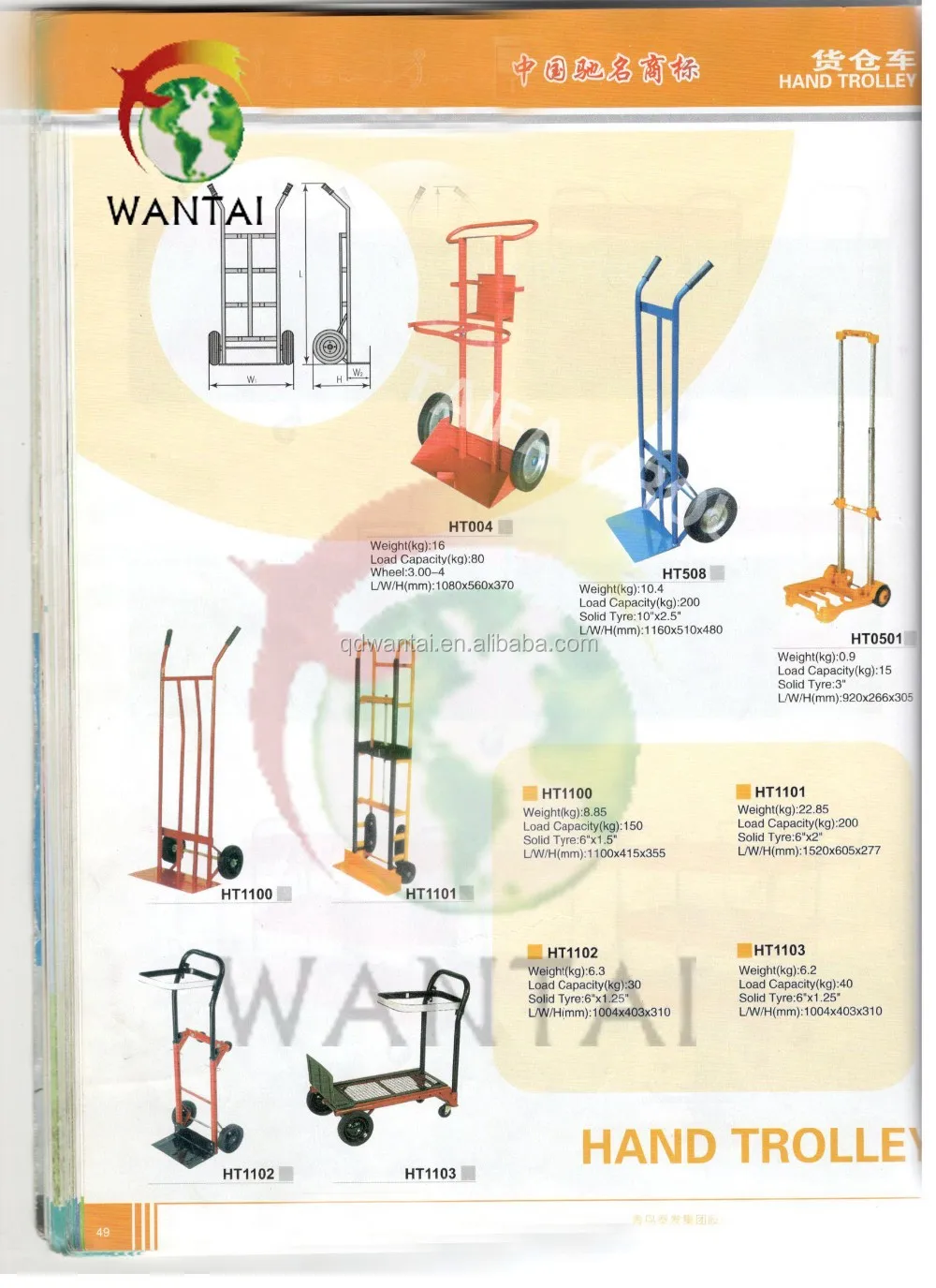 Hot Selling Light Weight Aluminum Folding Hand Truck Ht1105 - Buy Igh ...