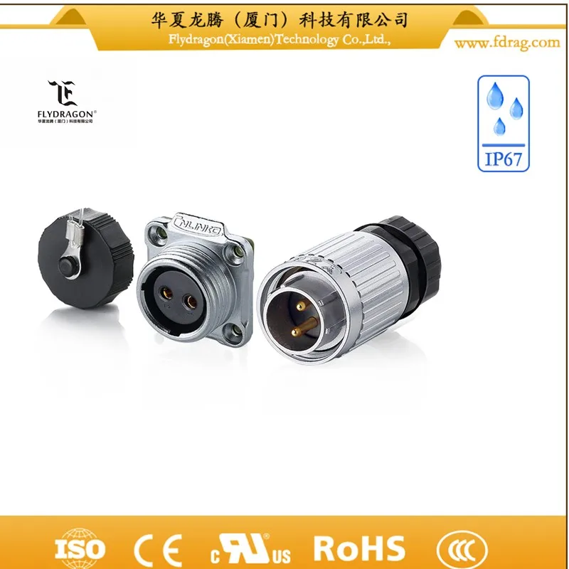 Waterproof Ip65 3 Pin Connector Female And Macho Man M20 Electrics Wire ...