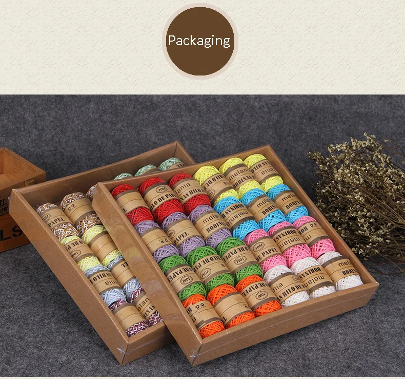 2mm 10meter Paper Rope Diy Hand-woven Mix Color Natural Raffia Ropes ...