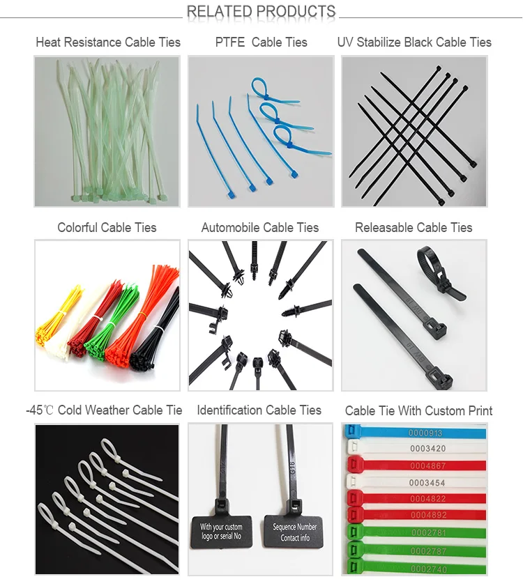 Blue Red Nylon Numbered Zip Ties with Custom Logo