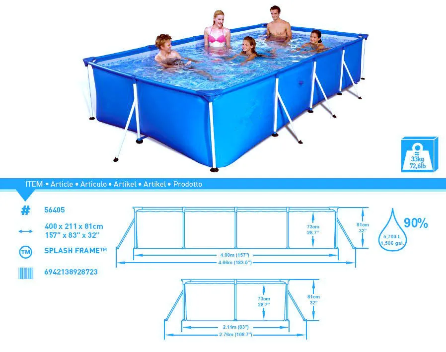 Bestway 56424 Portable Pool - Durable, High Volume Swim Pool