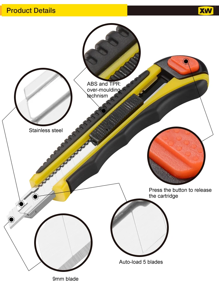 High Quality 9mm Auto Load Utility Knife Wholesale Mini Snap Off Cutter ...
