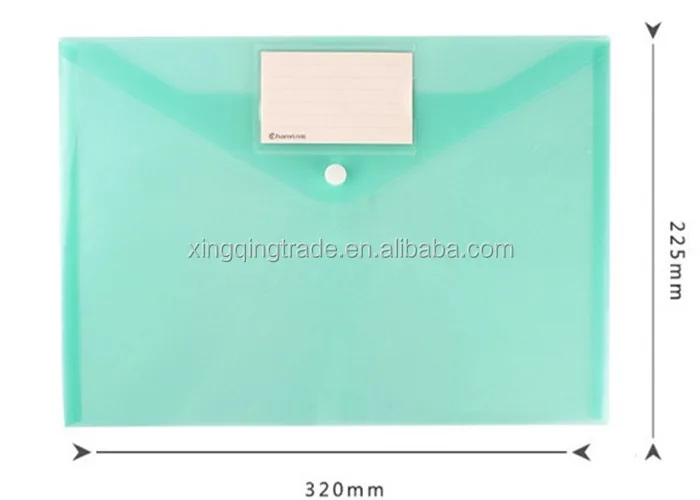 A4 Plastic Candy Color Transparent Document Folder With Snap Button ...
