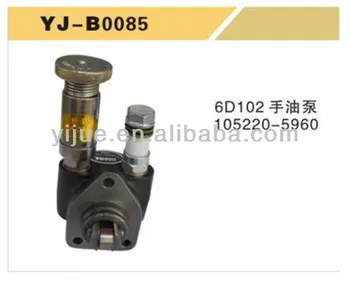 6d102 105220-5960 Manual Fuel Injection Pump For Excavator - Buy Diesel ...