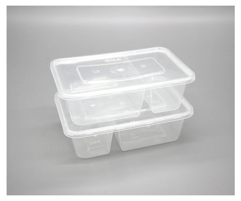 650 Ml 2 Compartiment Boîte Jetable En Plastique Contenant Alimentaire ...