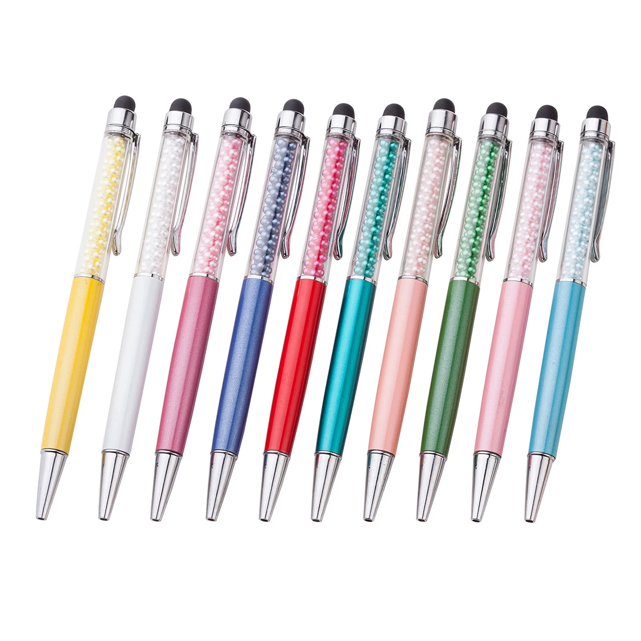 Luxury Fancy Stylus Touch Screen Ball Pen Filled With Pearls - Buy ...