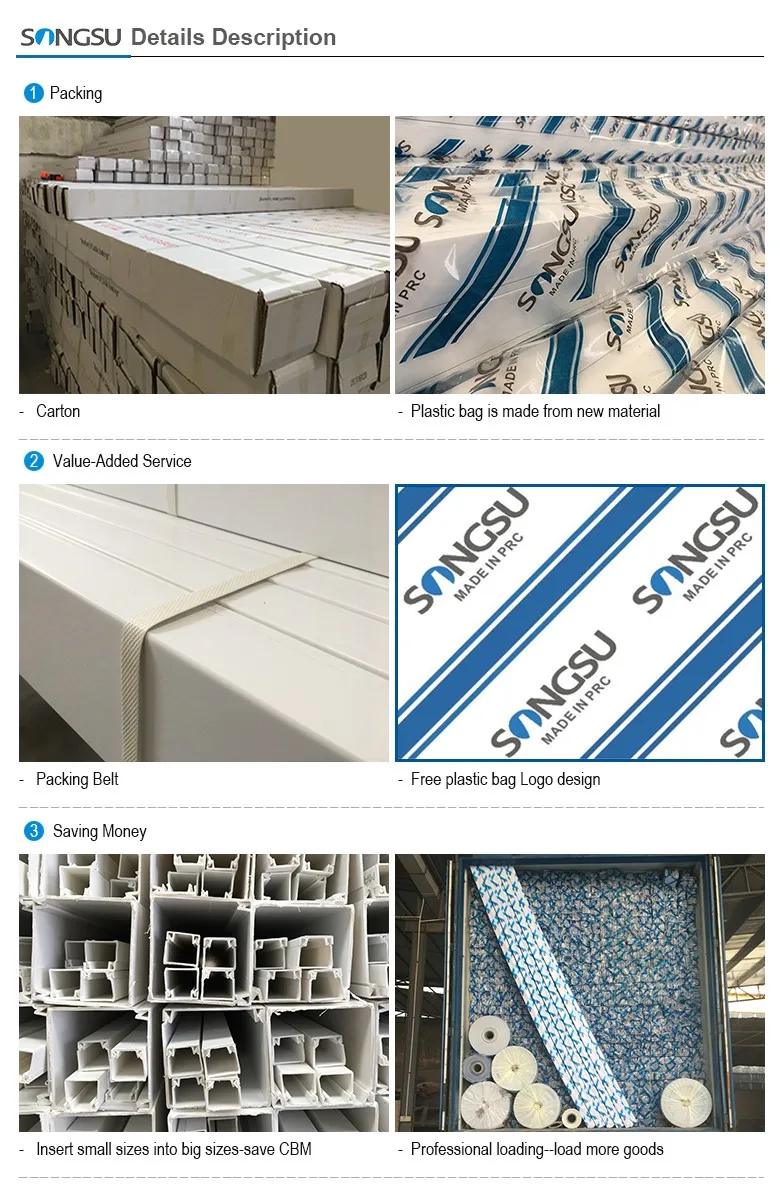 Fire Resistance Pvc Outdoor Half Moon Cable Trunking Duct - Buy Pvc ...