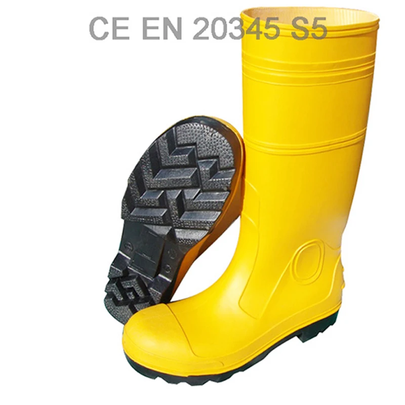 Factory Pvc Safety Gumboots With Steel Toe Work Safety Rain Boots