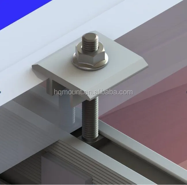 Aluminium 35mm-50mm Pv Solar Module Middle Inter Clamp And End Clamp ...