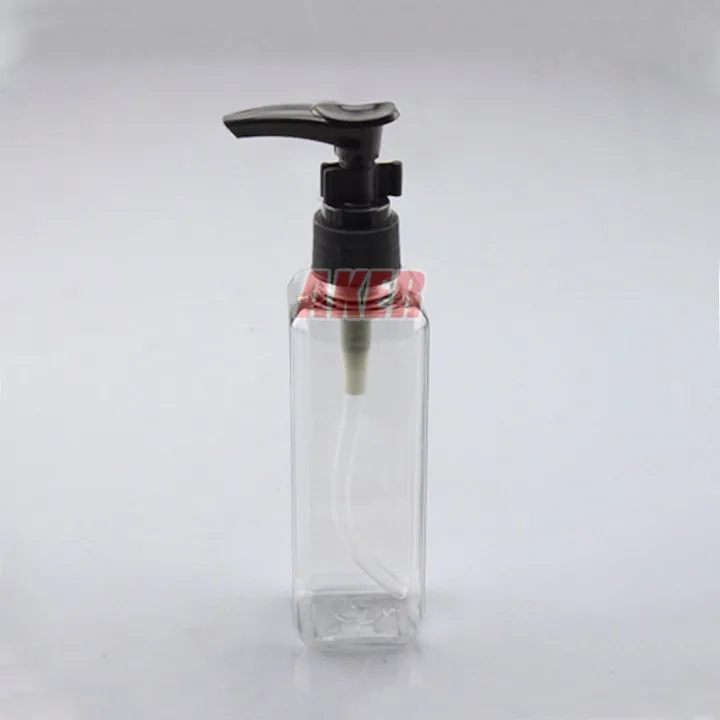 100ml Square Plastic Bottle Pump Emulsion Packing Bottle Sample Small Sample Bottles With Lock ...