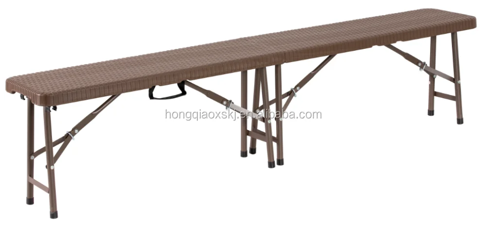 183cm Rattan Folding Bench,6ft Portable Wicker Bench,Outdoor Plastic ...