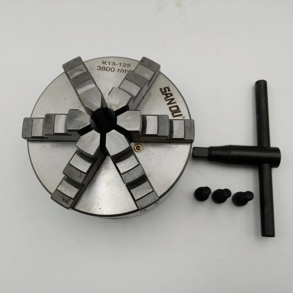 K13-125 3-m8 Six Jaws Self-centering Chuck 6 Jaws 5" 125mm Chuck Lathe For Cnc Drilling Milling ...